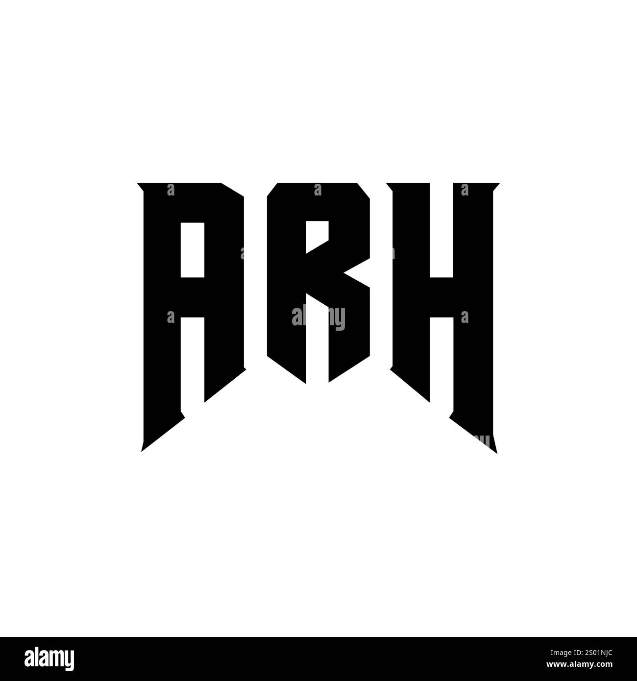 ARH letter logo design for technology company. ARH logo design black and white color combination ...