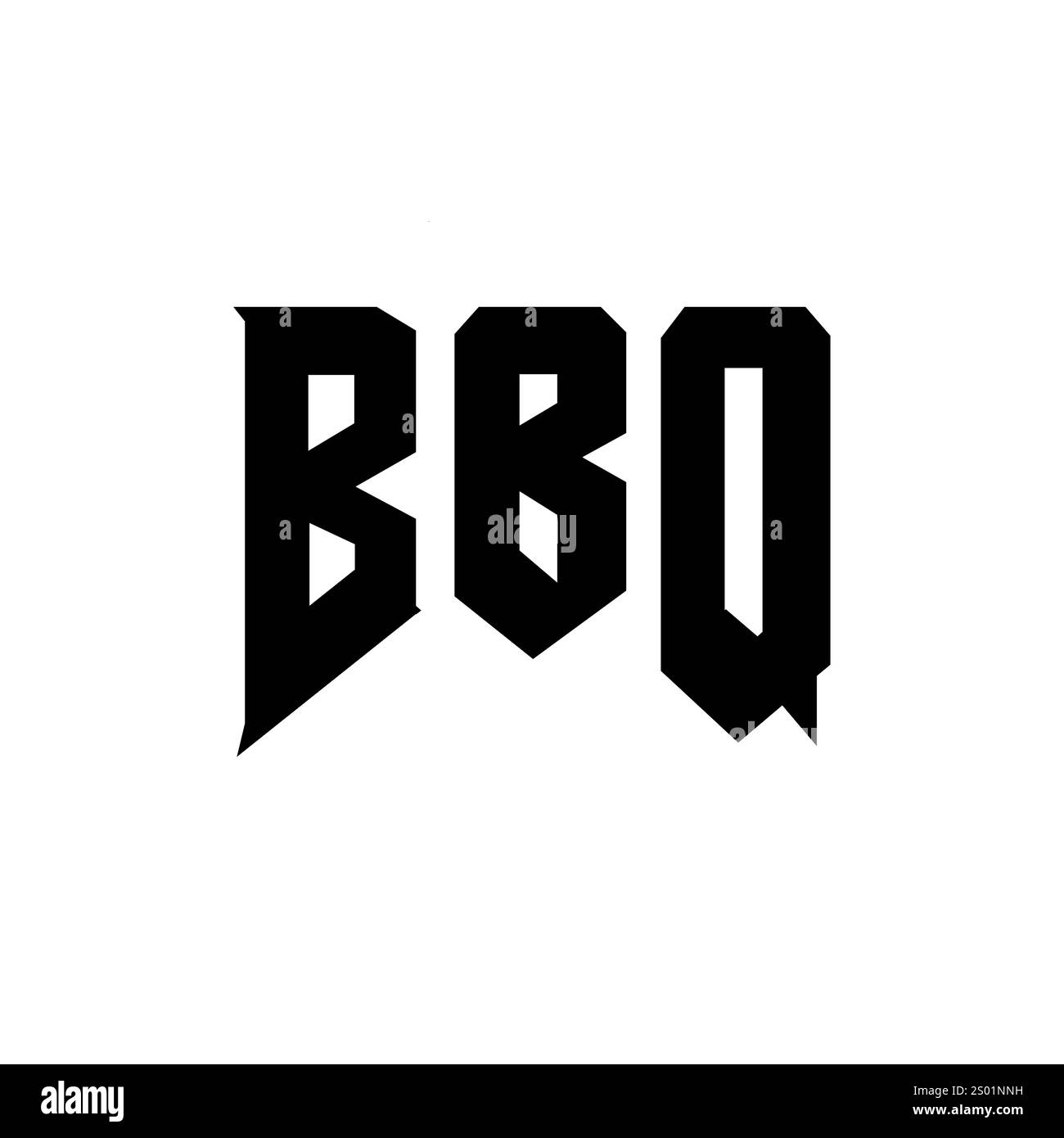 BBQ letter logo design for technology company. BBQ logo design black ...
