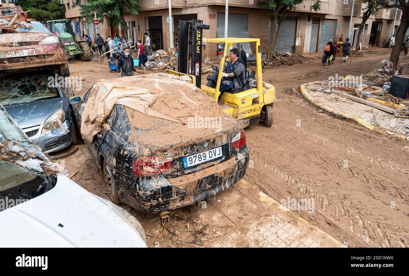 DANA flooding effects. Flood impacts, Valencia, Spain Stock Photo - Alamy