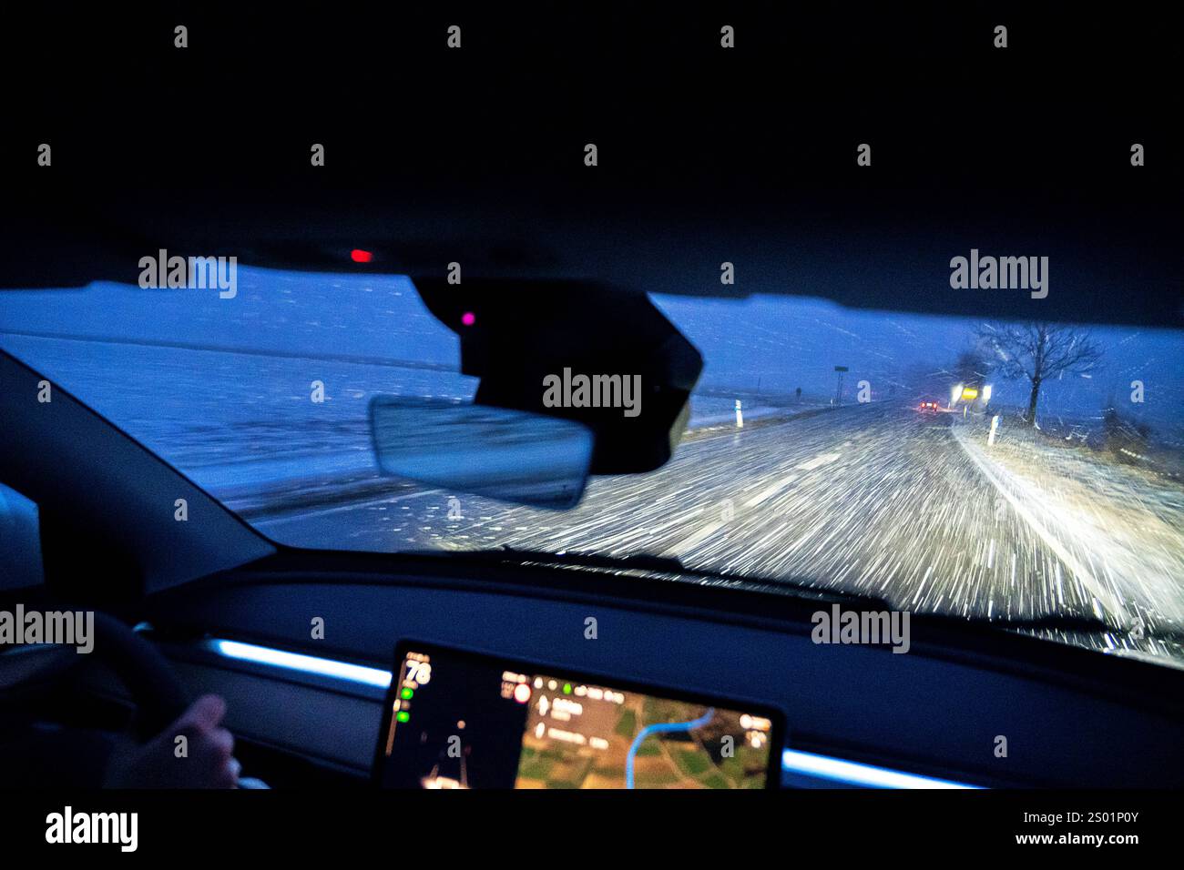 St2015, Bavaria, Germany - December 23, 2024: Restricted visibility ...