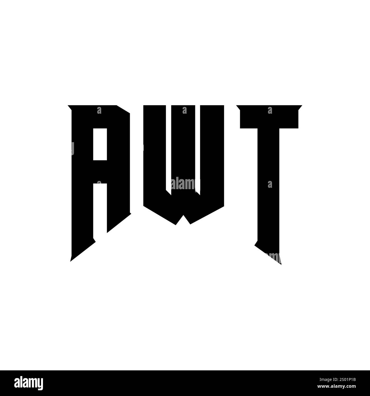 AWT letter logo design for technology company. AWT logo design black and white color combination ...