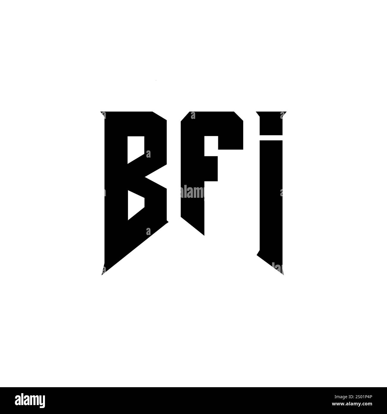 BFI letter logo design for technology company. BFI logo design black and white color combination ...