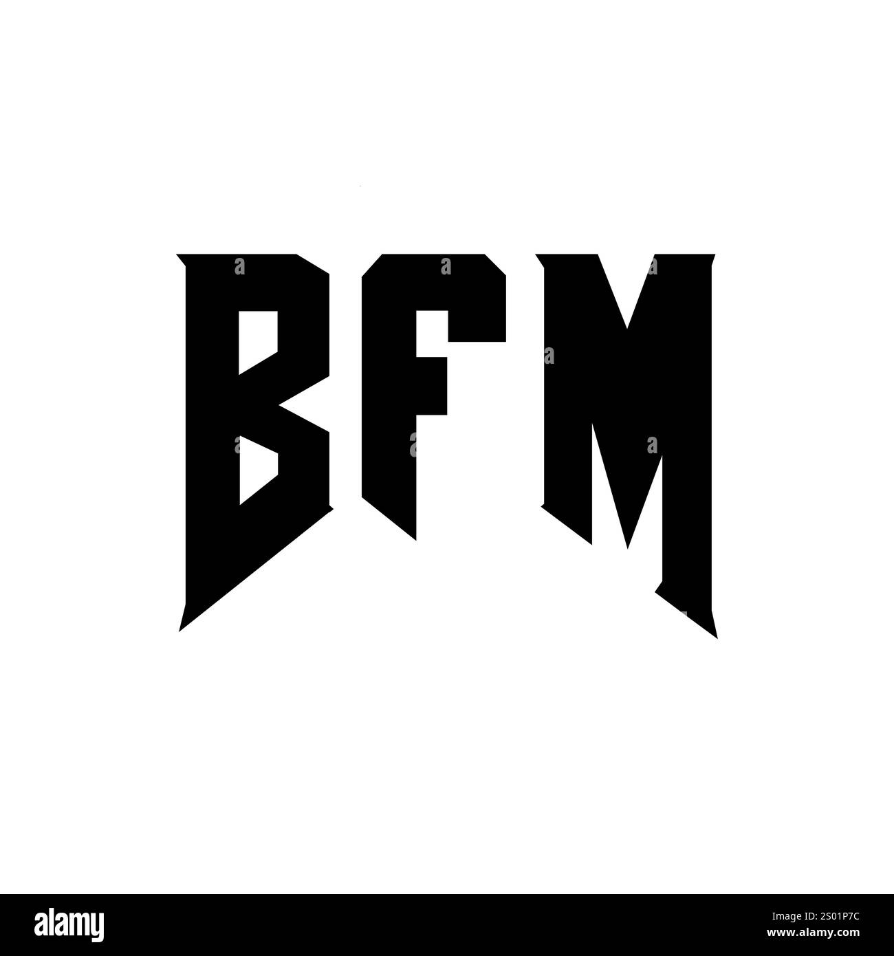 BFM letter logo design for technology company. BFM logo design black and white color combination ...