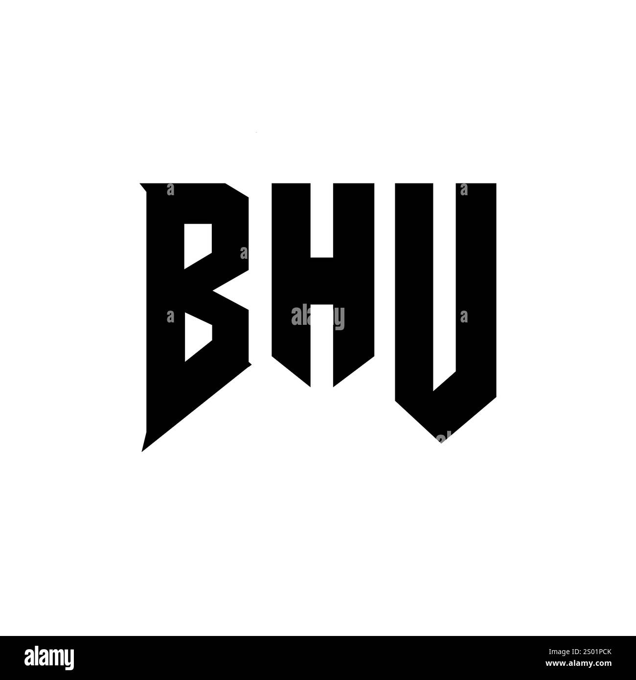 BHU letter logo design for technology company. BHU logo design black ...