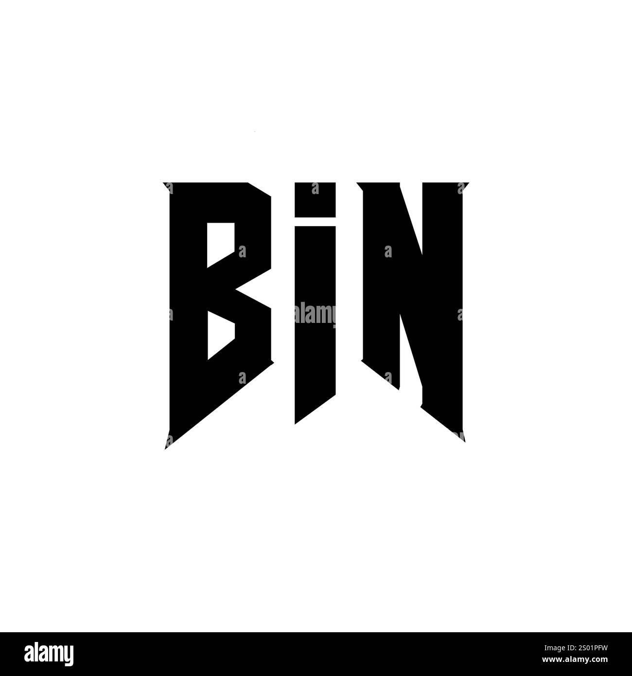 BIN letter logo design for technology company. BIN logo design black ...