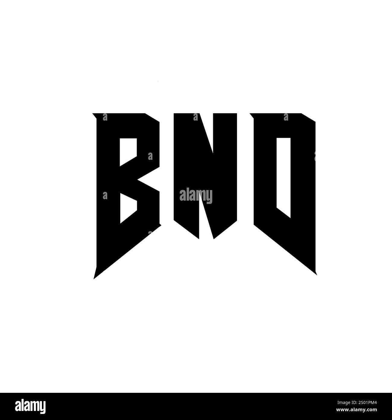 BND letter logo design for technology company. BND logo design black and white color combination ...