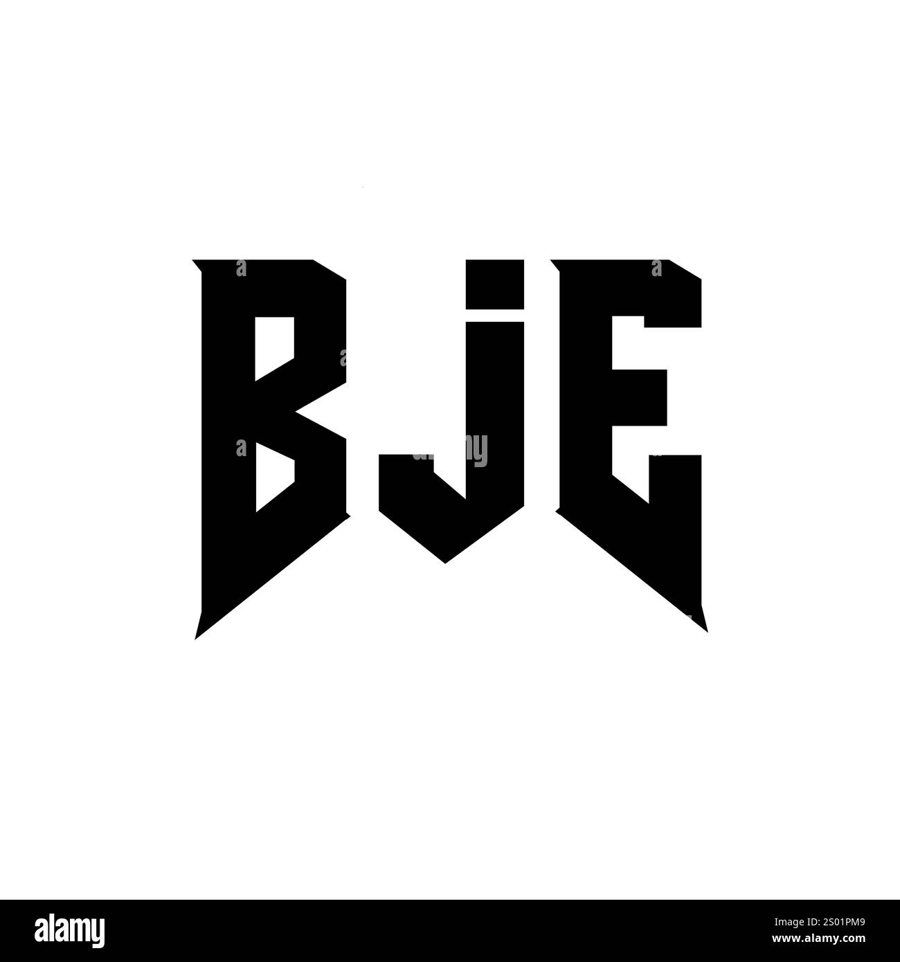 BJE letter logo design for technology company. BJE logo design black and white color combination ...