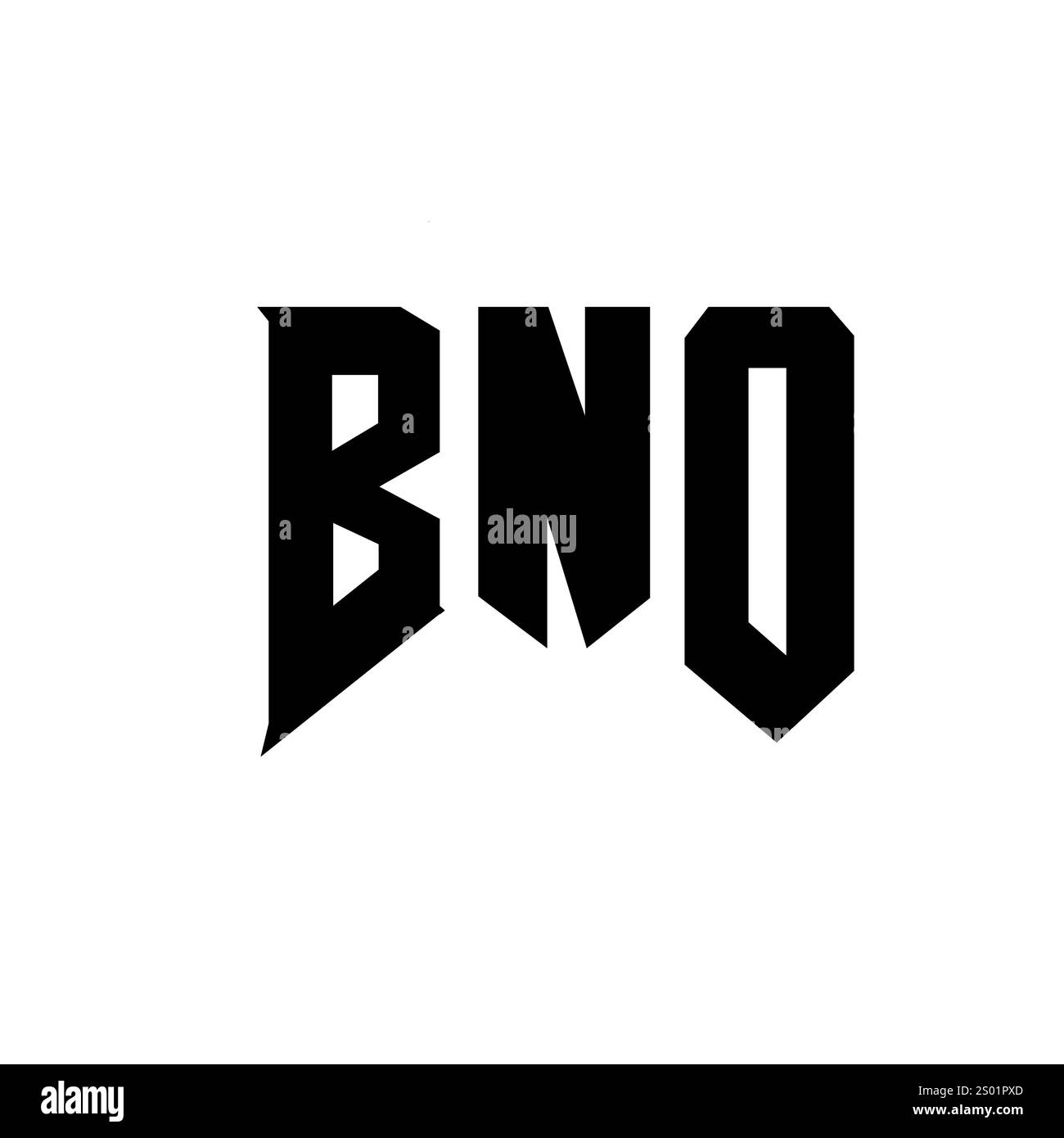 BNO letter logo design for technology company. BNO logo design black and white color combination ...