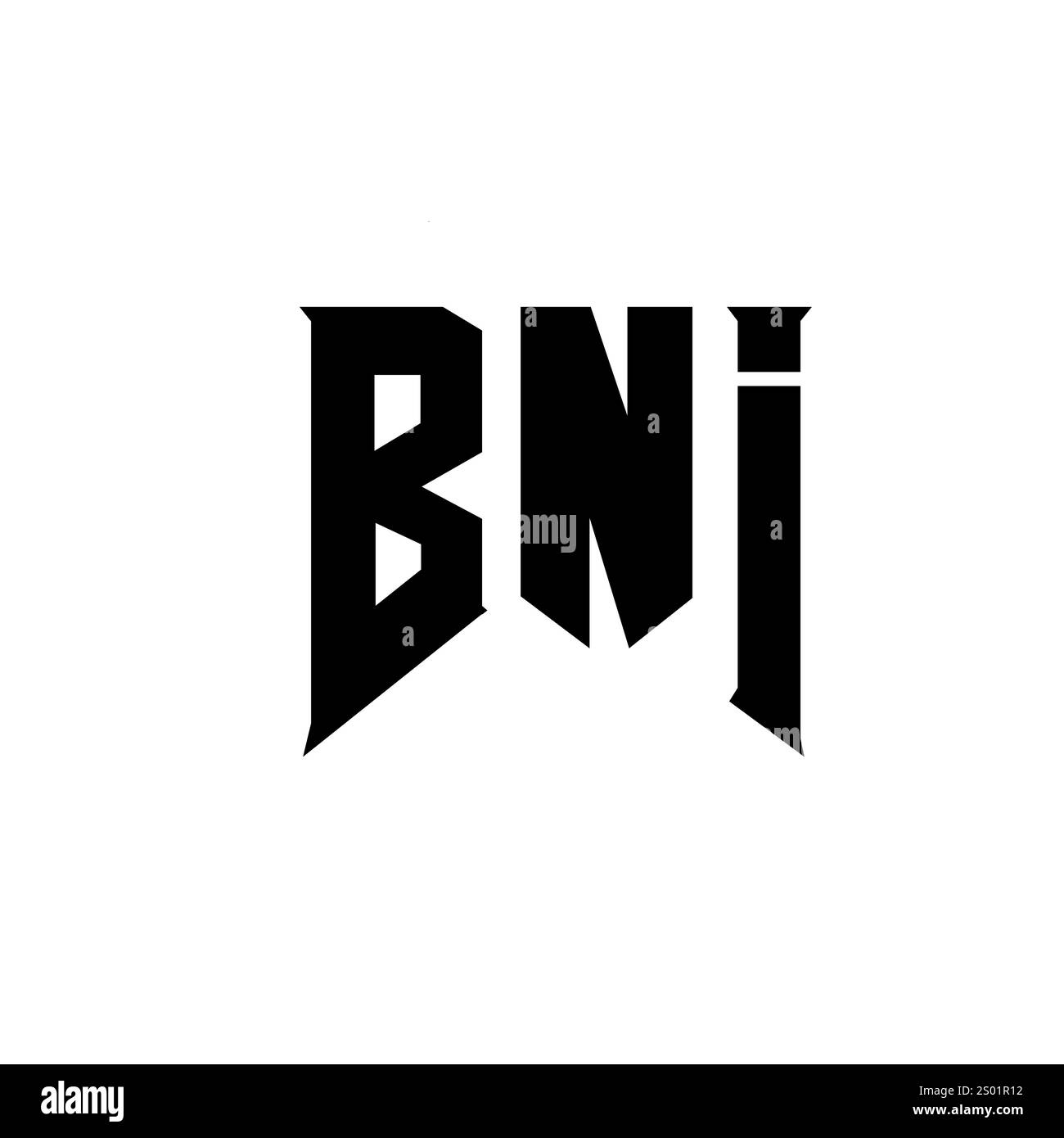 BNI letter logo design for technology company. BNI logo design black ...