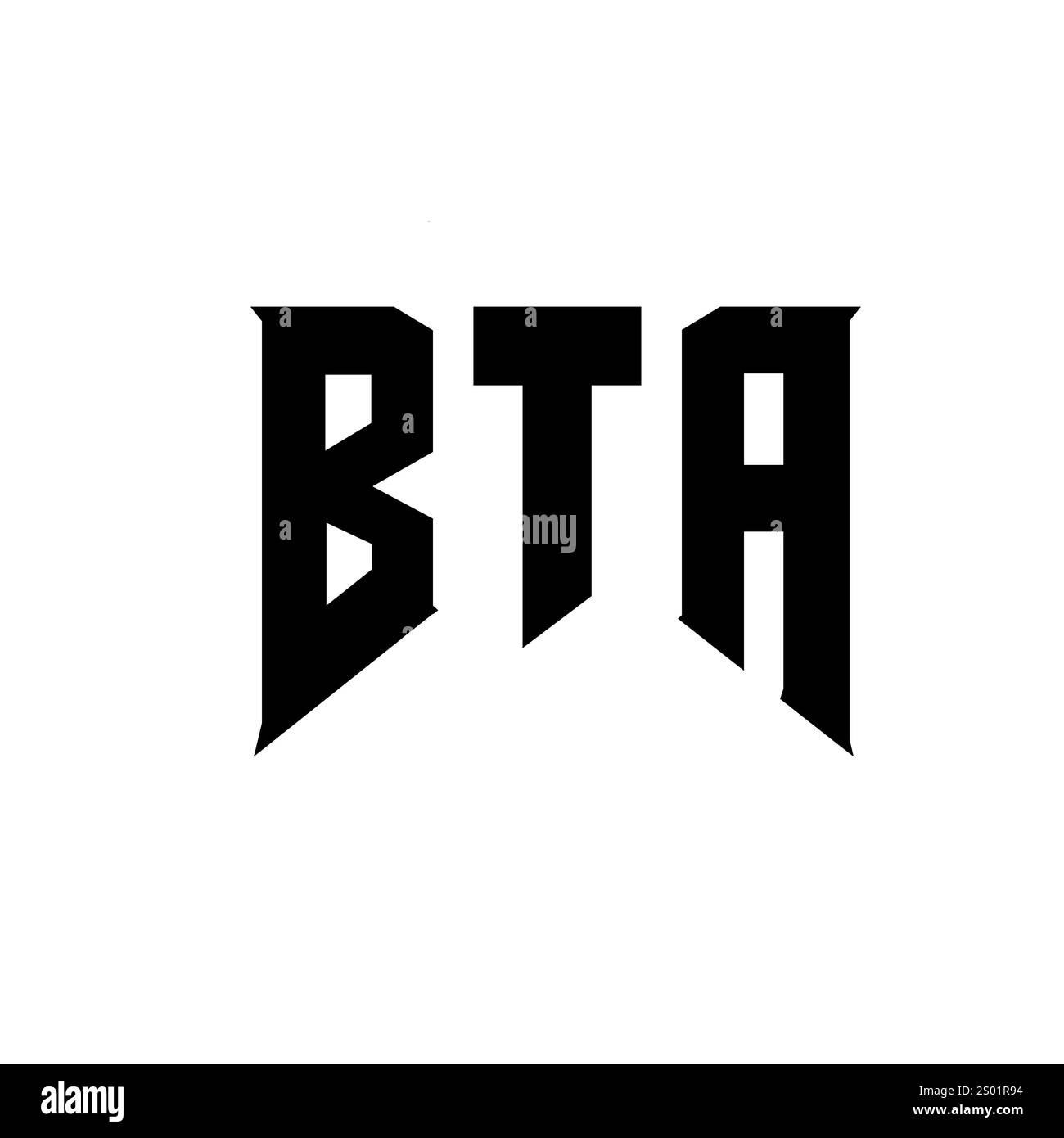 BTA letter logo design for technology company. BTA logo design black and white color combination ...