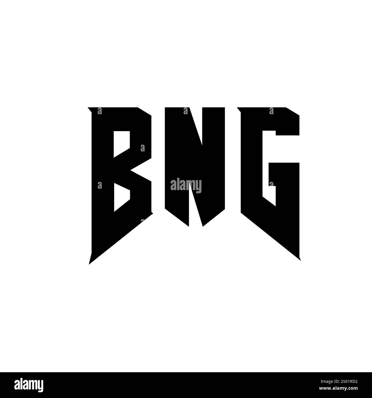 BNG letter logo design for technology company. BNG logo design black and white color combination ...