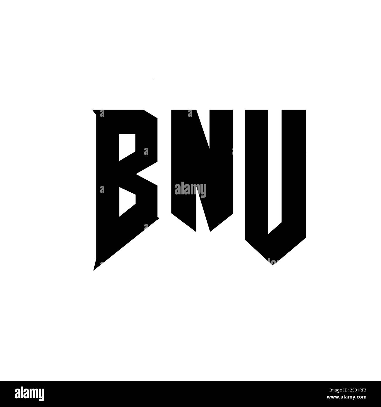 BNU letter logo design for technology company. BNU logo design black ...