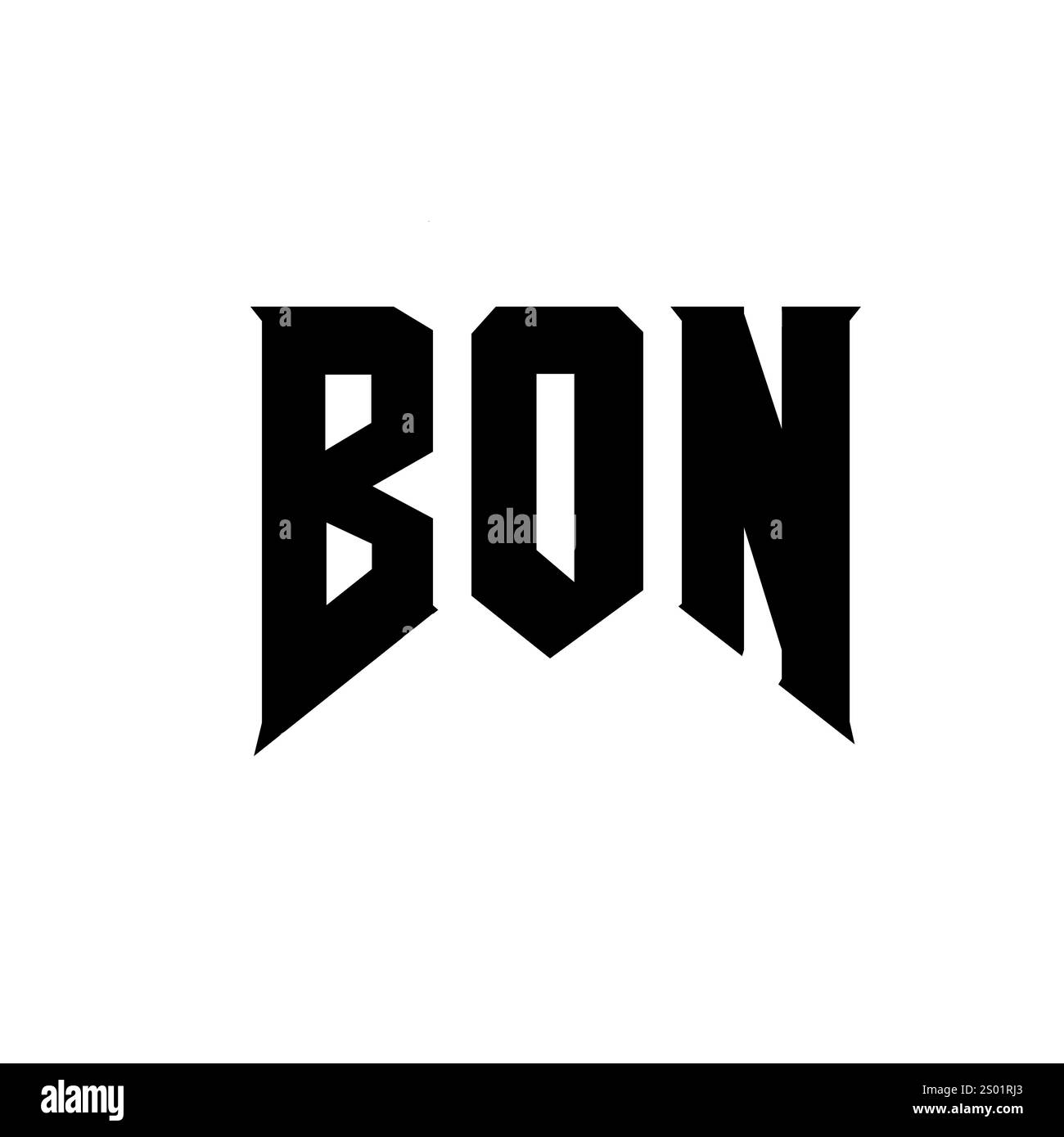 BON letter logo design for technology company. BON logo design black ...