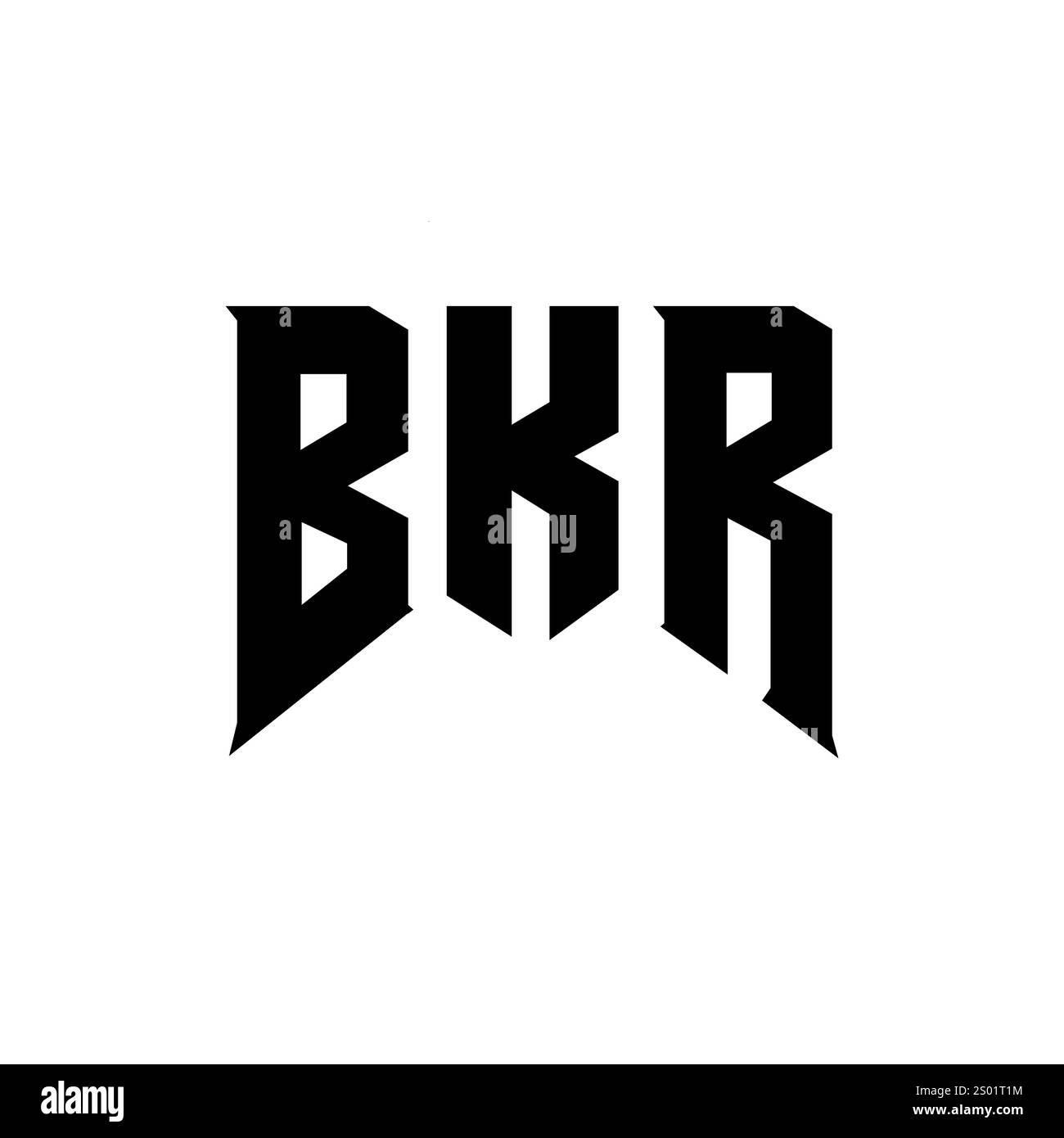 BKR letter logo design for technology company. BKR logo design black and white color combination ...