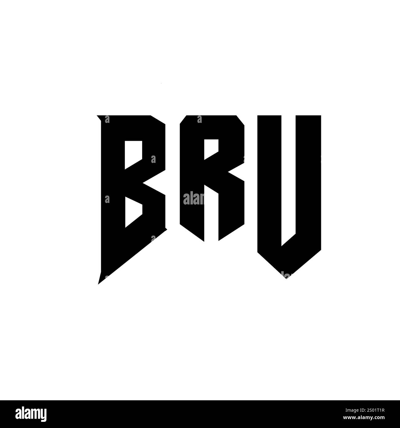 BRU letter logo design for technology company. BRU logo design black ...