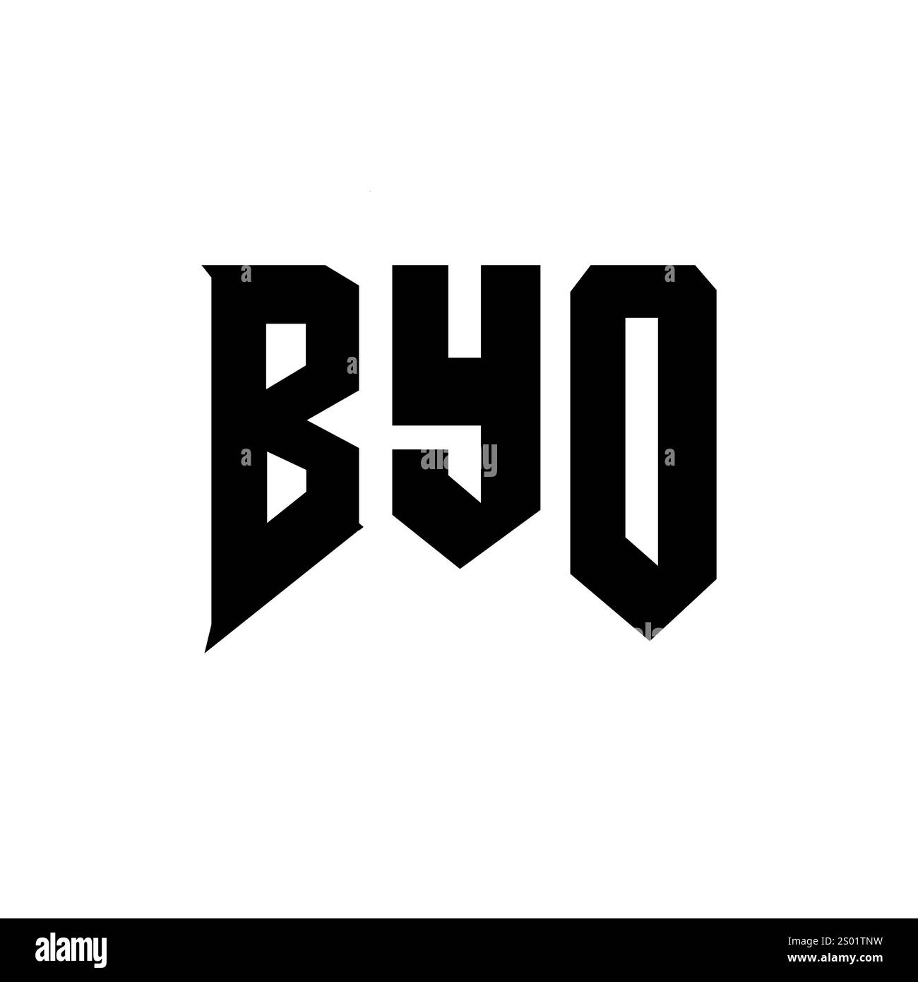 BYO letter logo design for technology company. BYO logo design black ...