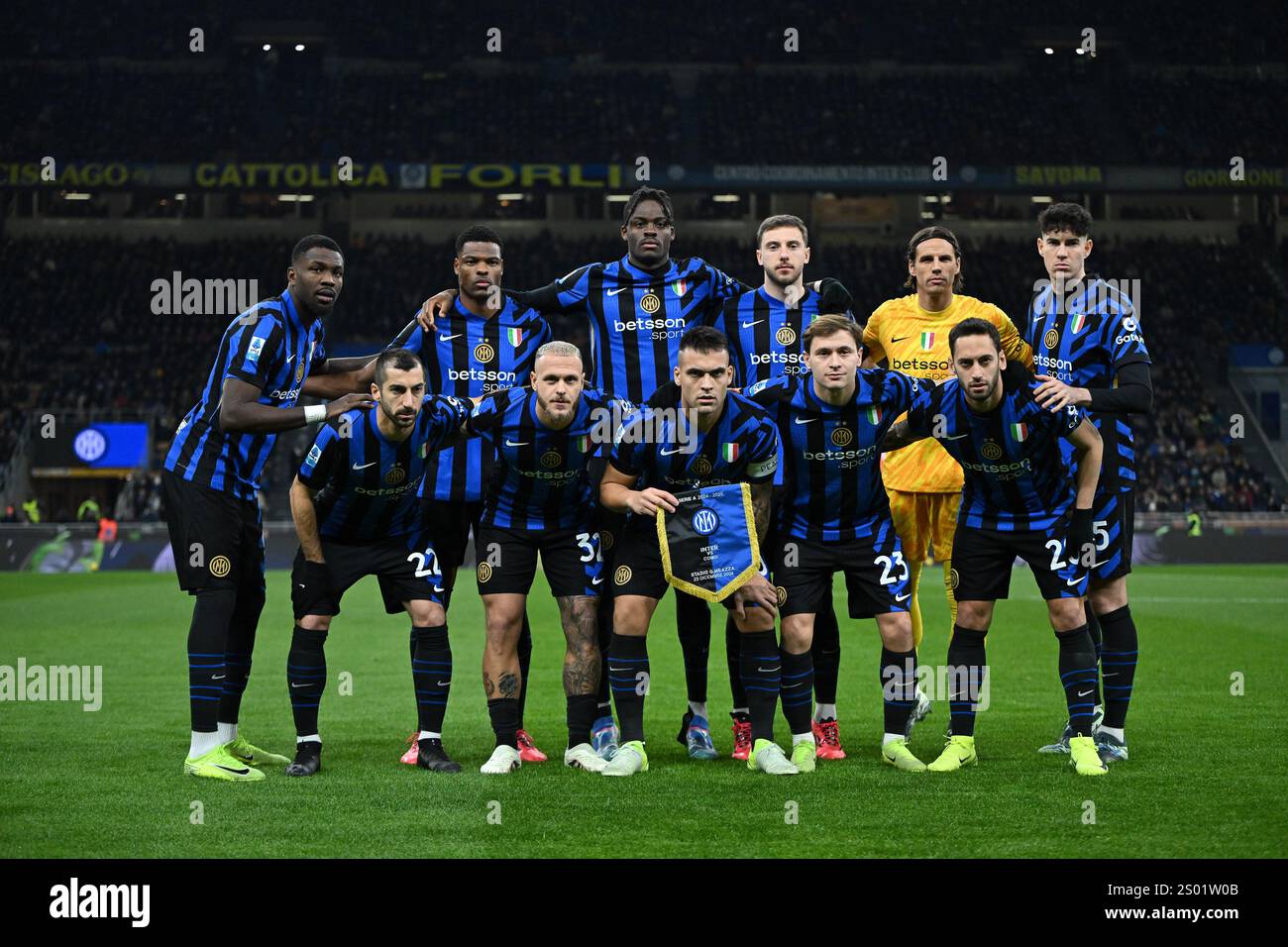 Lineup of Inter FC in action during the Italian Serie A football match ...