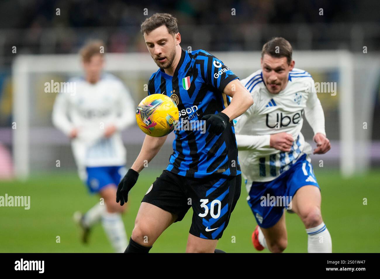 Inter Milan's Carlos Augusto controls the ball during a Serie A soccer ...