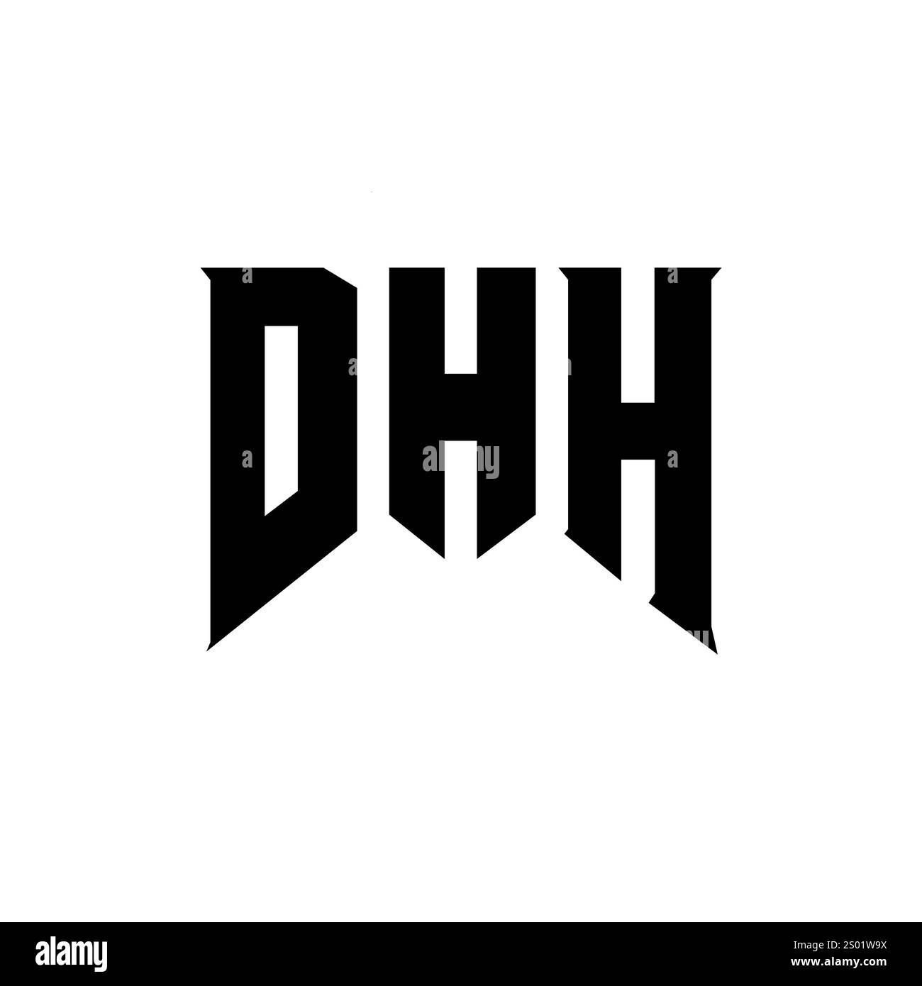 DHH letter logo design for technology company. DHH logo design black and white color combination ...