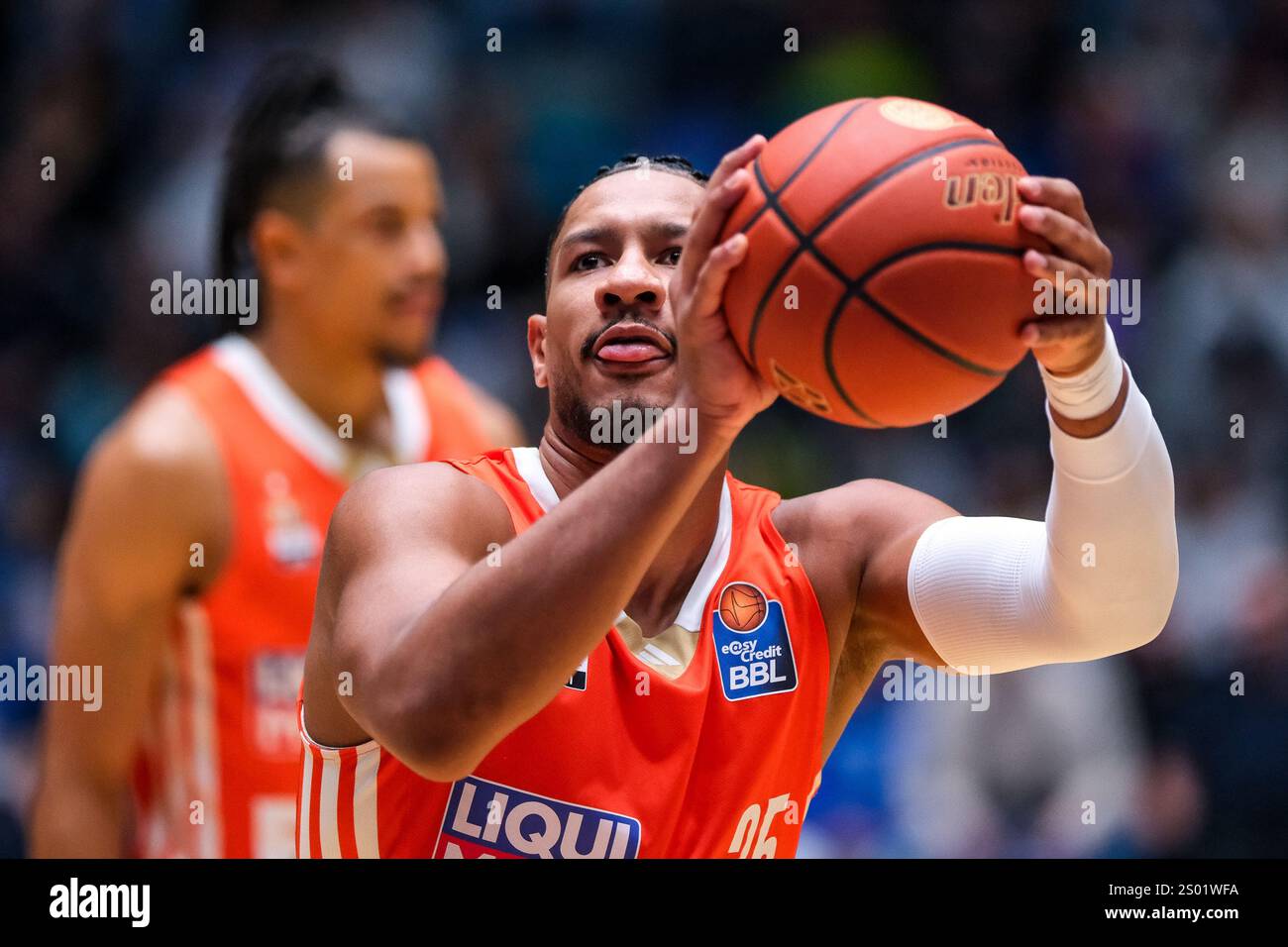 Karim Jallow (Ratiopharm Ulm, #35) am Ball, GER, Skyliners Frankfurt vs ...