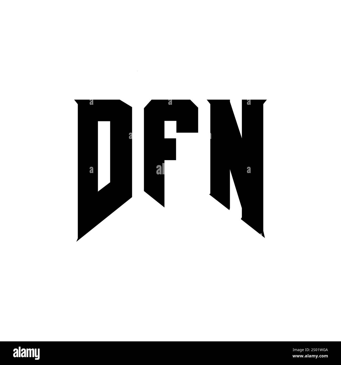 DFN letter logo design for technology company. DFN logo design black and white color combination ...