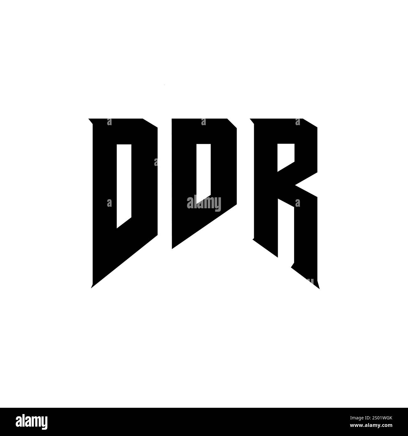 DDR letter logo design for technology company. DDR logo design black and white color combination ...