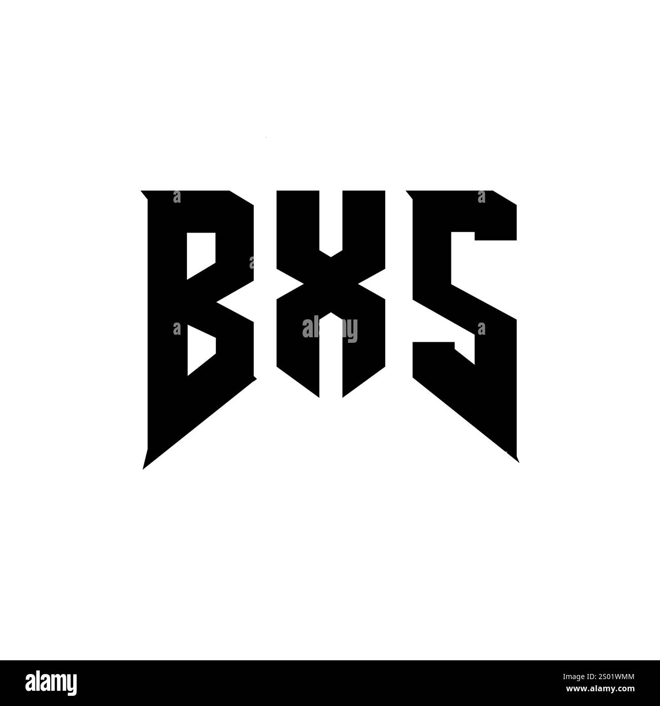 BXS letter logo design for technology company. BXS logo design black and white color combination ...