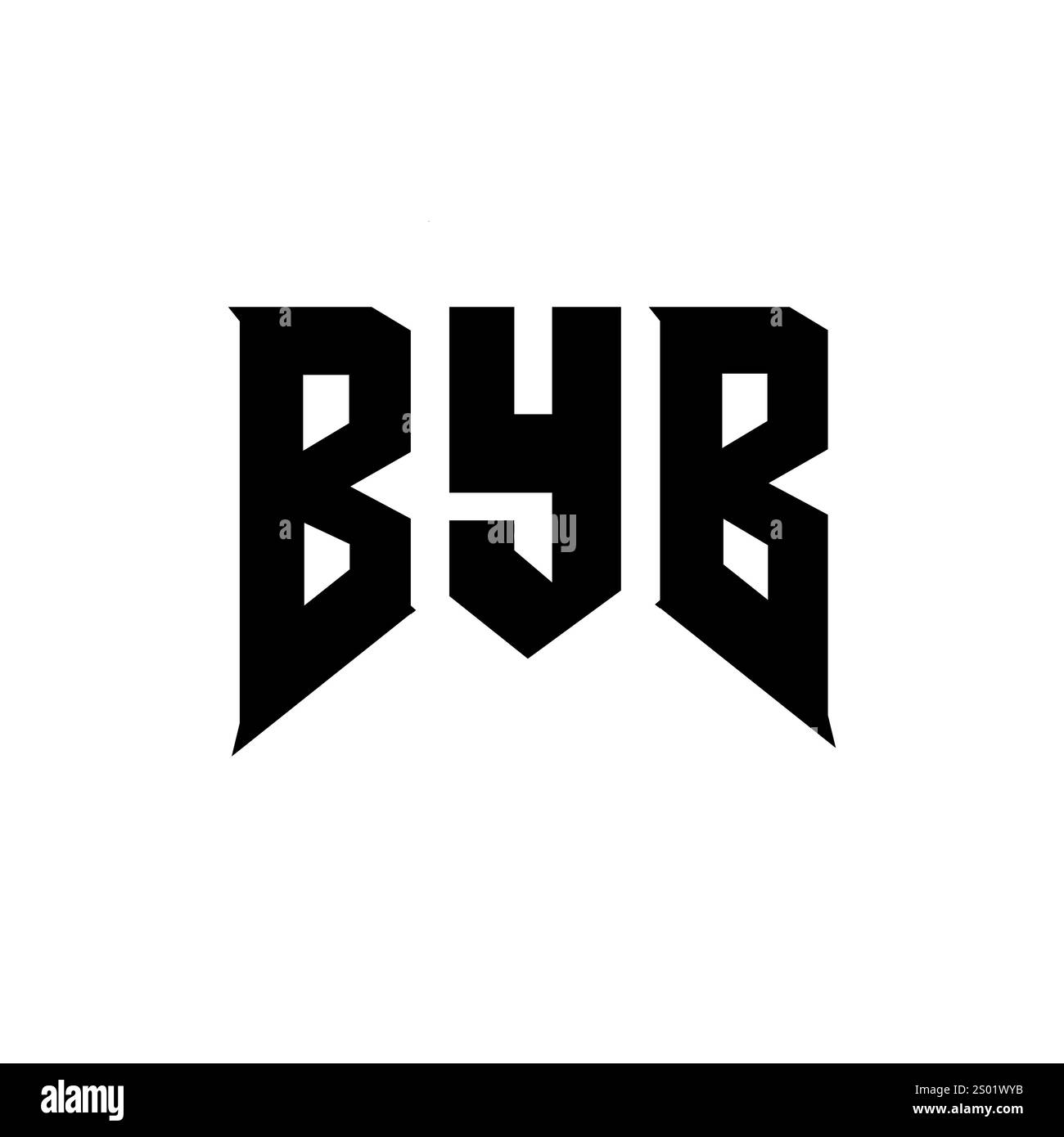 BYB letter logo design for technology company. BYB logo design black ...
