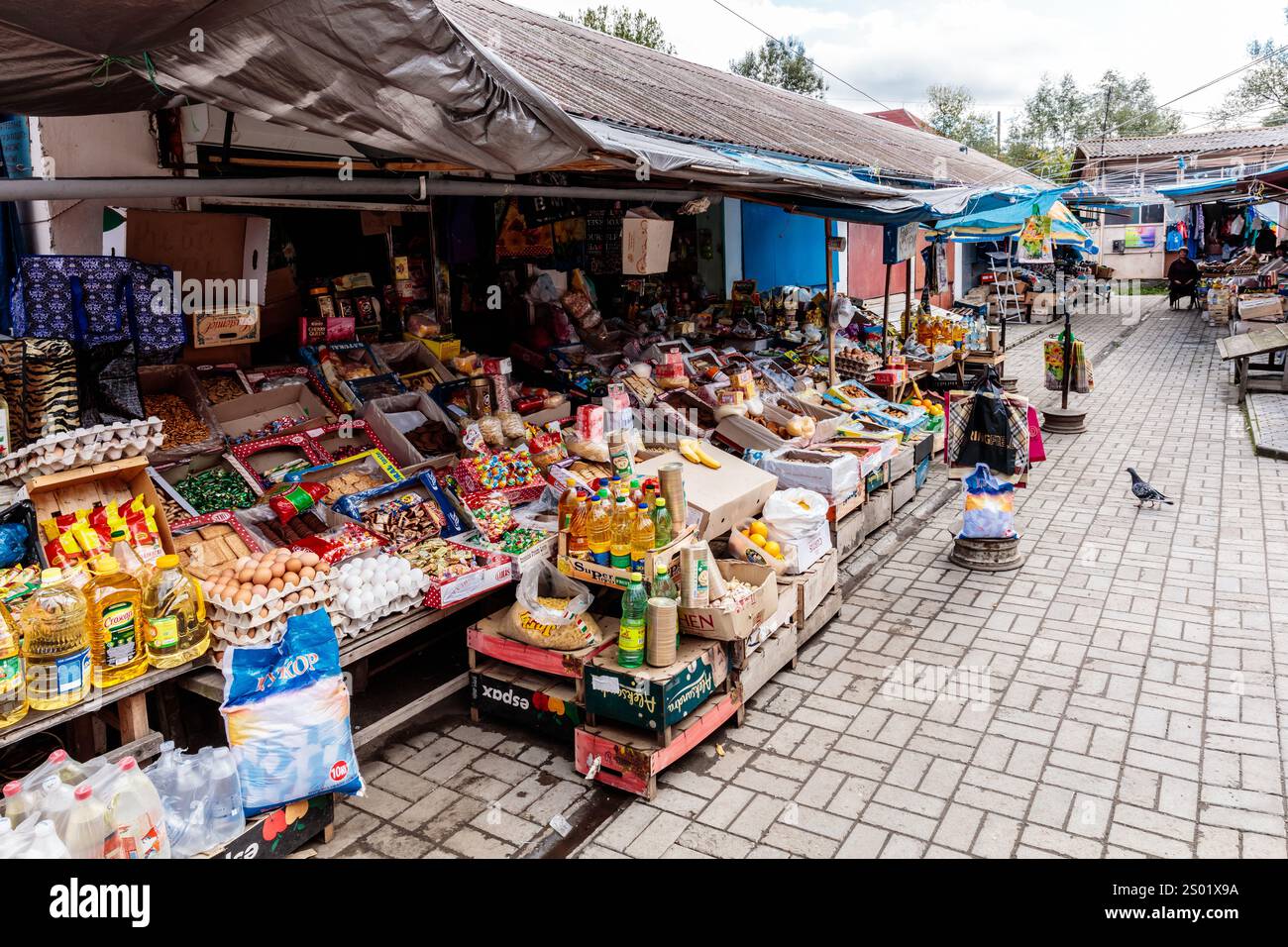 A market with many different types of food and produce. The market is ...