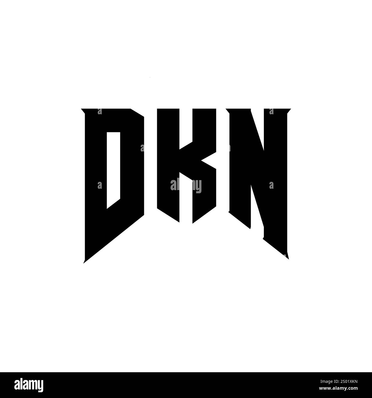 DKN letter logo design for technology company. DKN logo design black and white color combination ...
