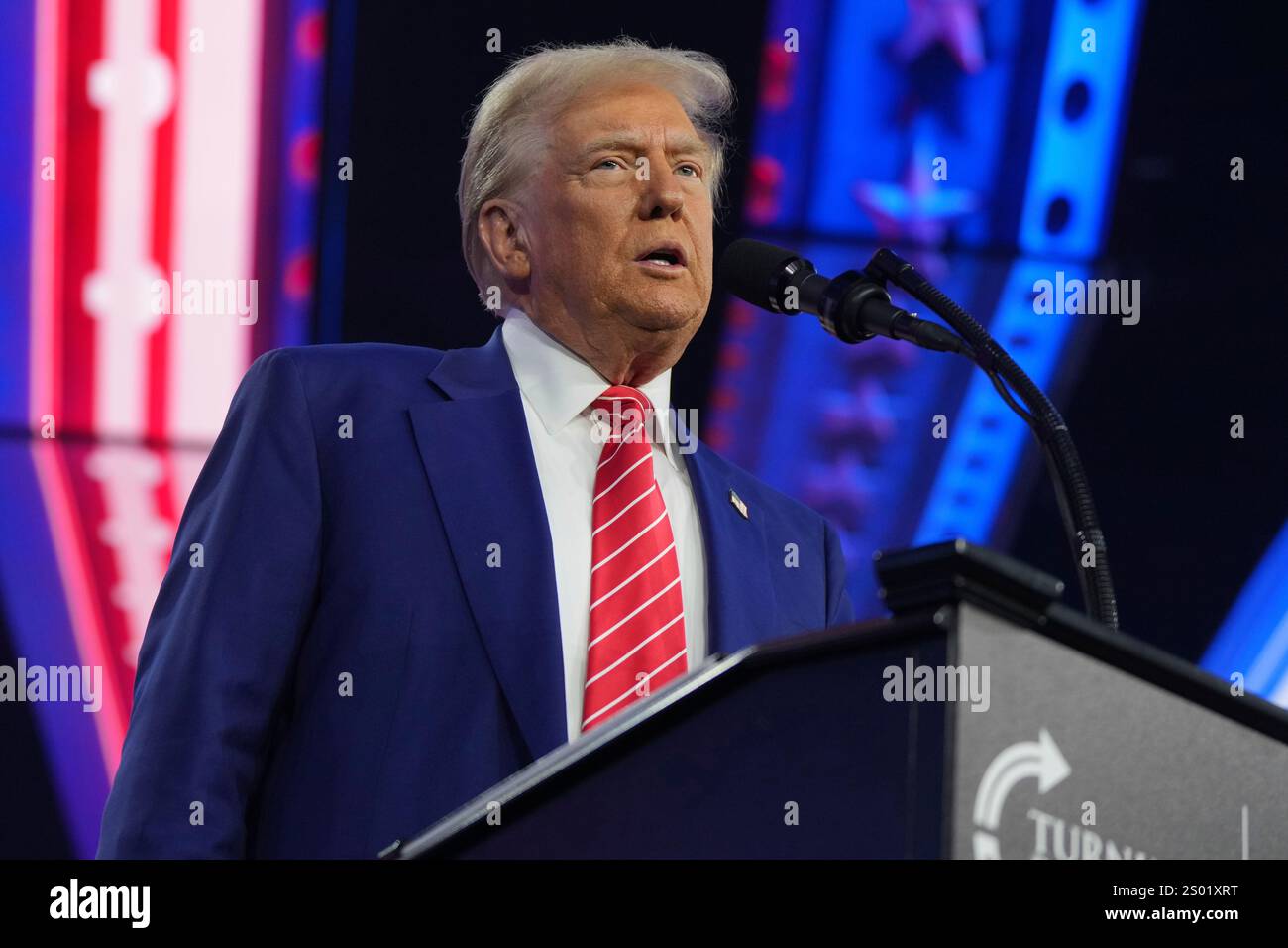 President-elect Donald Trump speaks at AmericaFest, Sunday, Dec. 22 ...