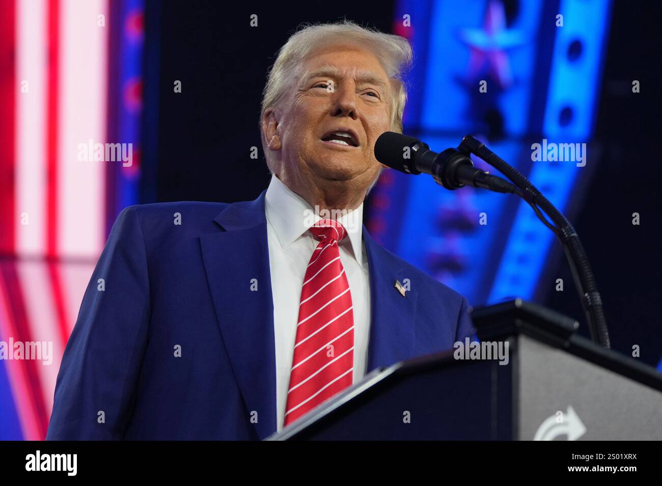 President-elect Donald Trump speaks at AmericaFest, Sunday, Dec. 22 ...