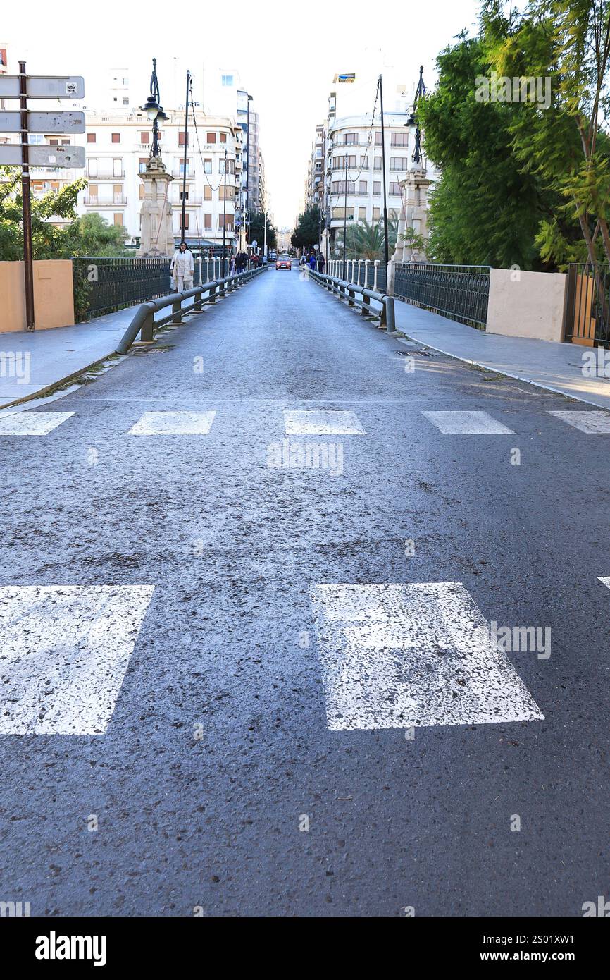 Elche, Alicante, Spain- December 23, 2024: The Canalejas bridge over ...