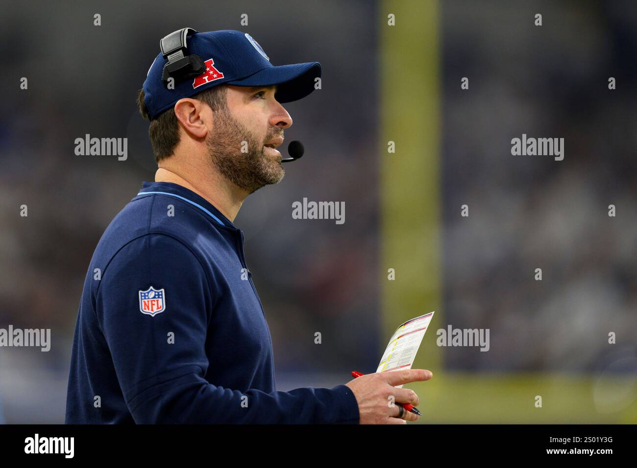 Tennessee Titans head coach Brian Callahan on the sidelines during an ...