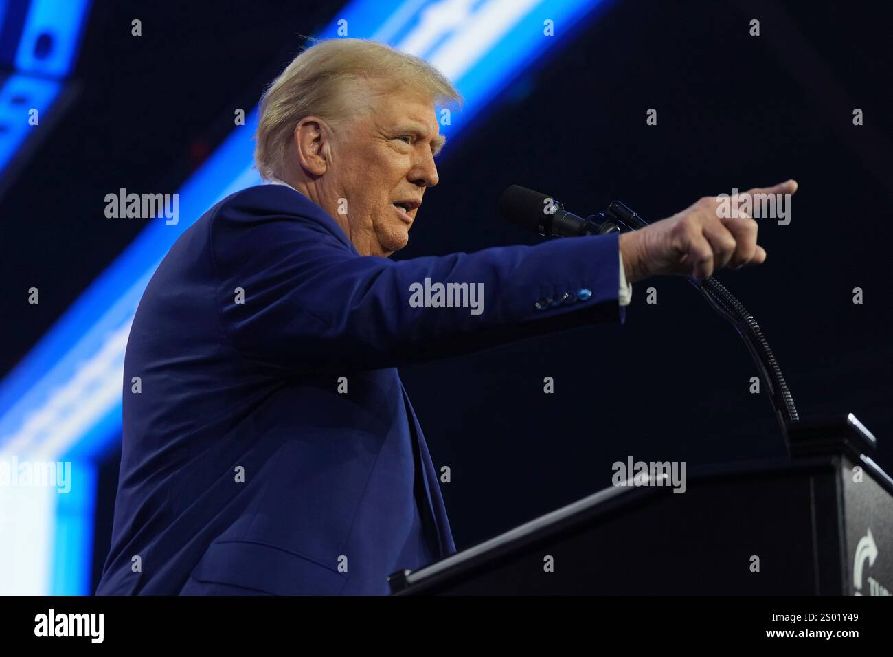 President-elect Donald Trump speaks at AmericaFest, Sunday, Dec. 22 ...