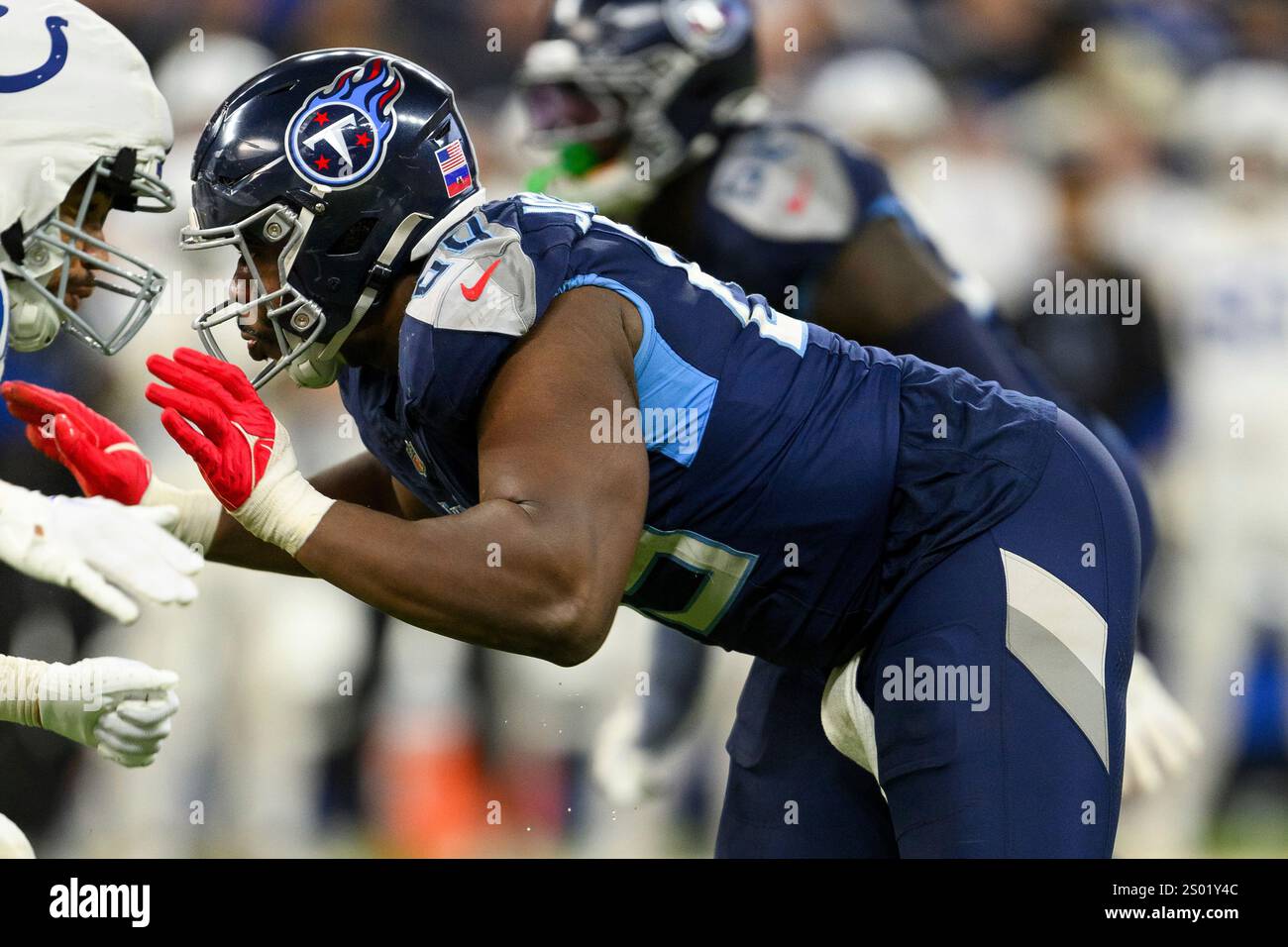 Tennessee Titans defensive end Sebastian Joseph-Day (69) rushes around ...
