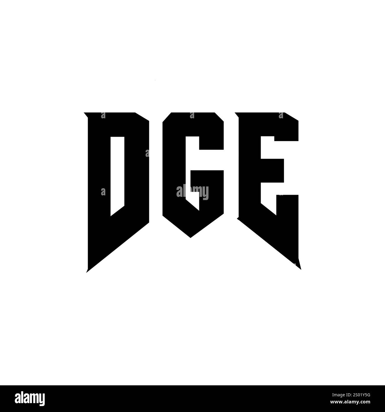 DGE letter logo design for technology company. DGE logo design black and white color combination ...