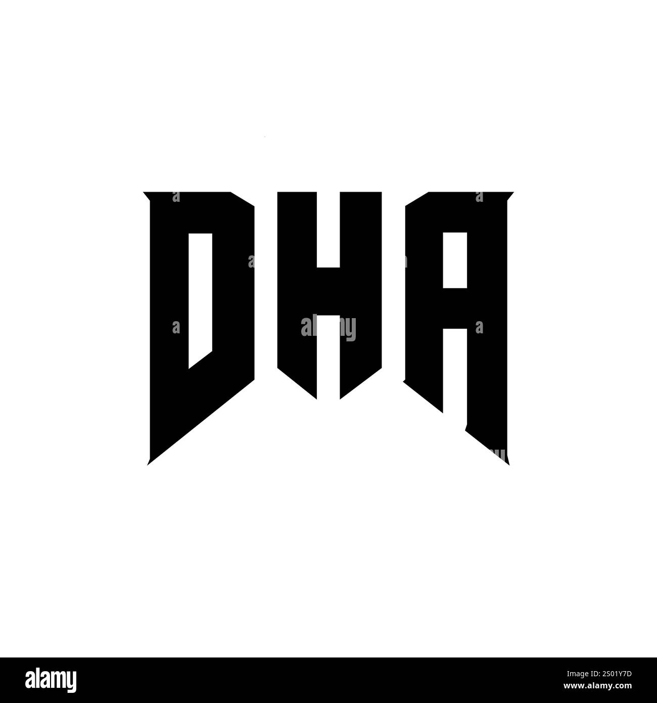 DHA letter logo design for technology company. DHA logo design black ...