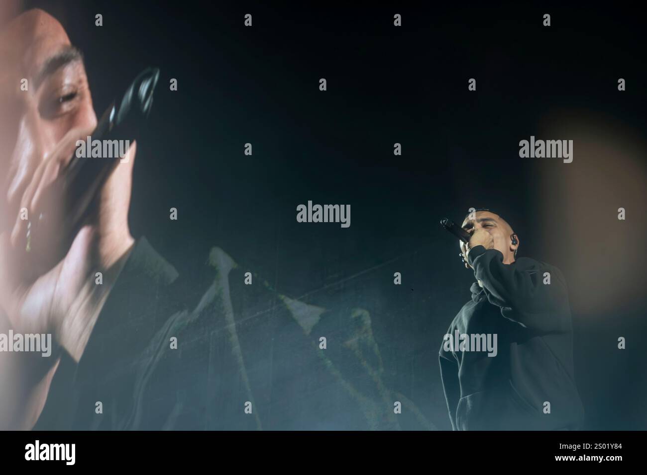 The singer and rapper, Morad, during his concert at the WiZink Center ...