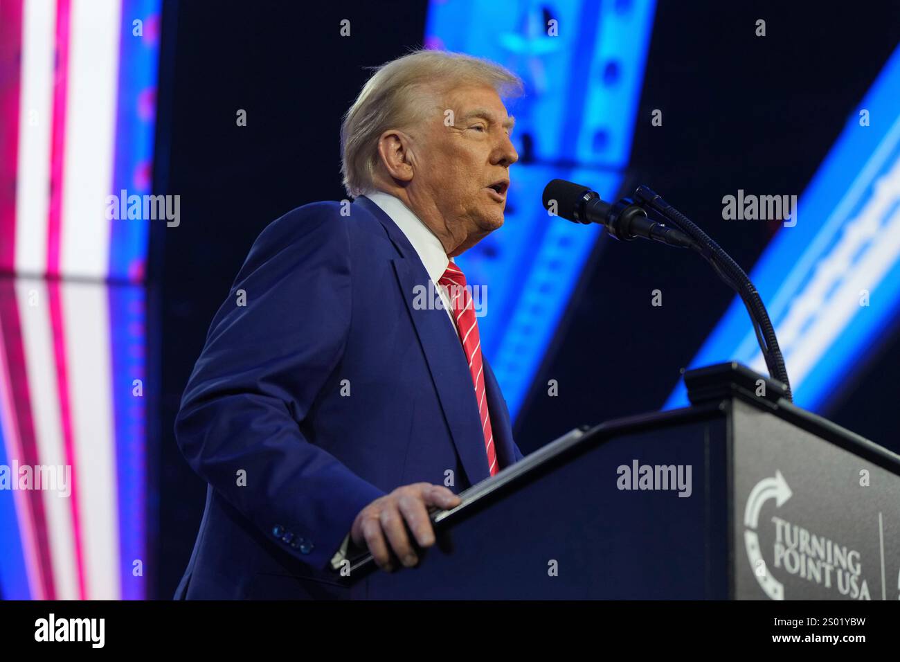 President-elect Donald Trump speaks at AmericaFest, Sunday, Dec. 22 ...