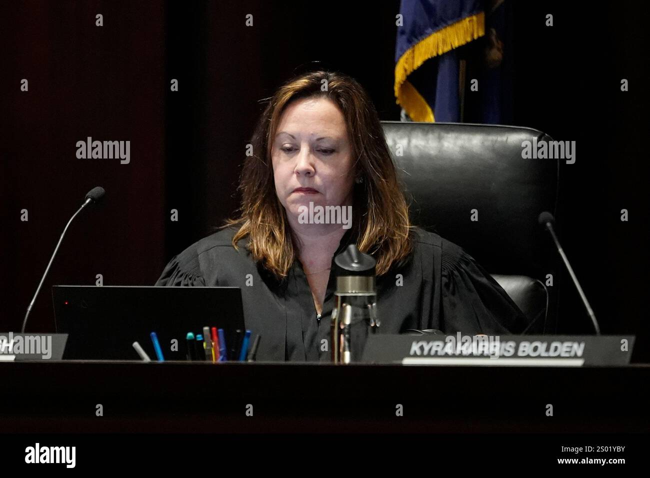 Justice of the Michigan Supreme Court Megan K. Cavanagh listens to oral ...