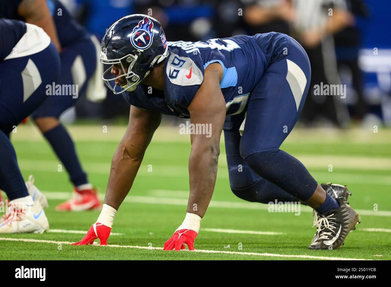 Tennessee Titans defensive end Sebastian Joseph-Day (69) lines up on ...
