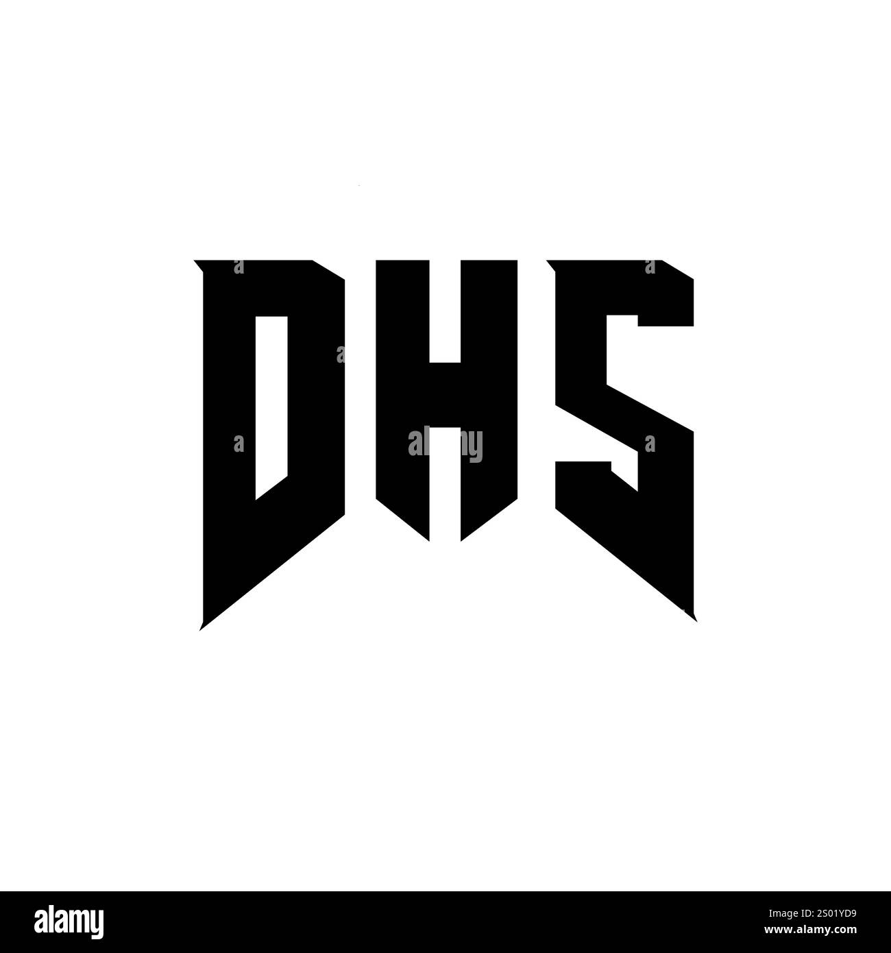 DHS letter logo design for technology company. DHS logo design black ...