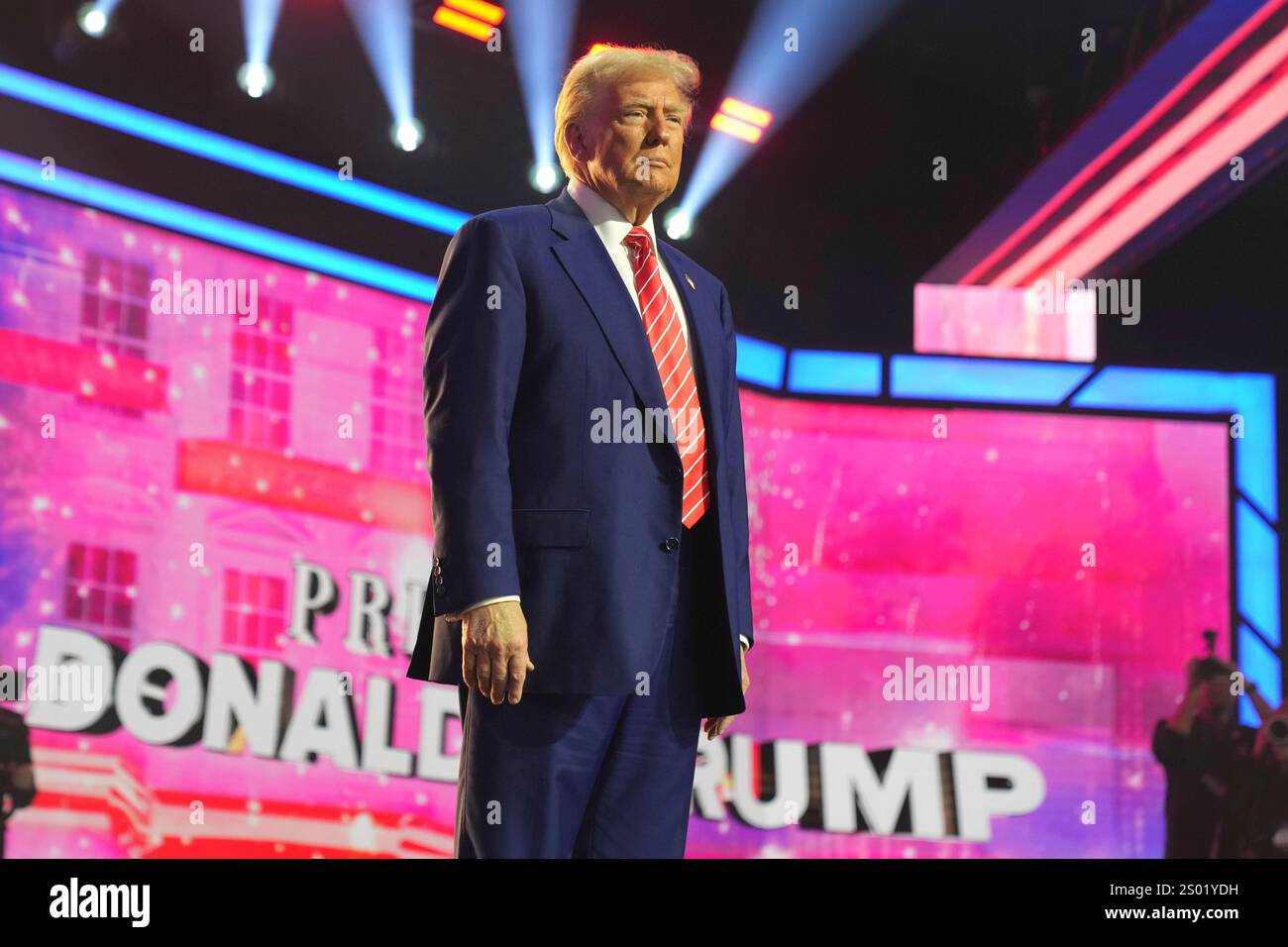 President-elect Donald Trump speaks at AmericaFest, Sunday, Dec. 22 ...