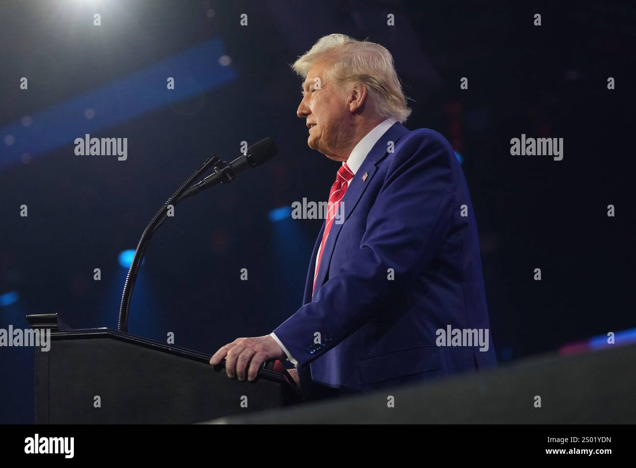 President-elect Donald Trump speaks at AmericaFest, Sunday, Dec. 22 ...
