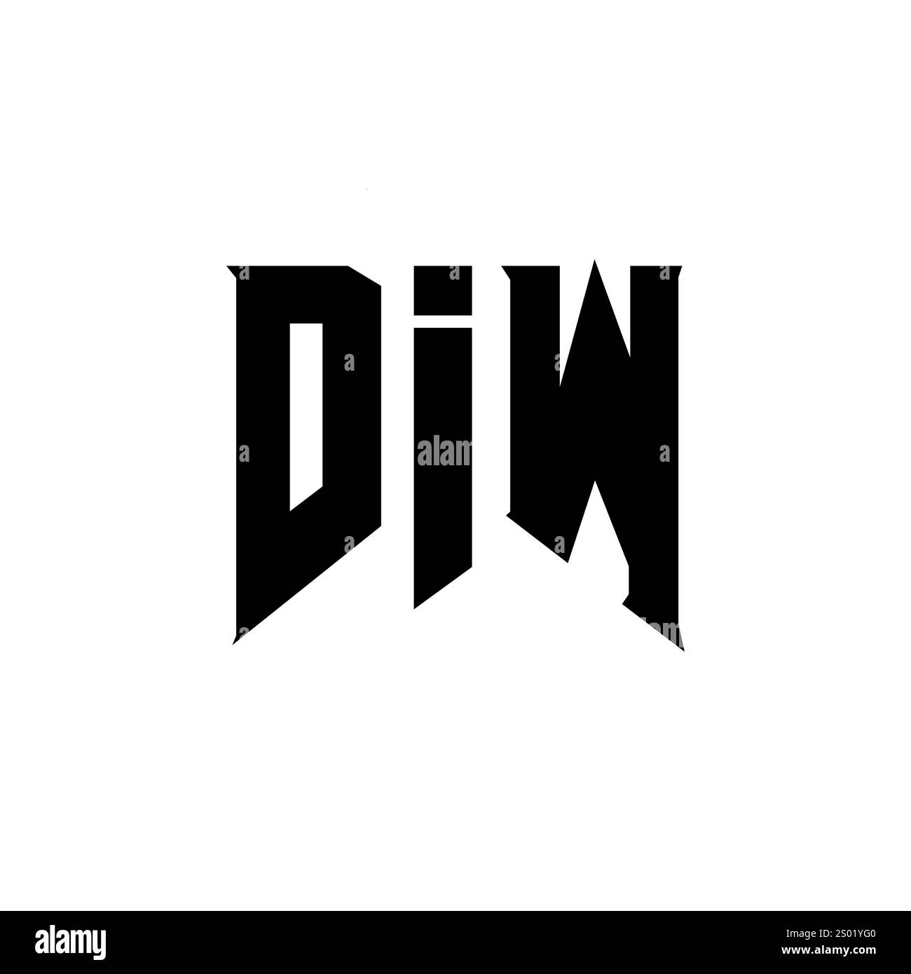 DIW letter logo design for technology company. DIW logo design black and white color combination ...