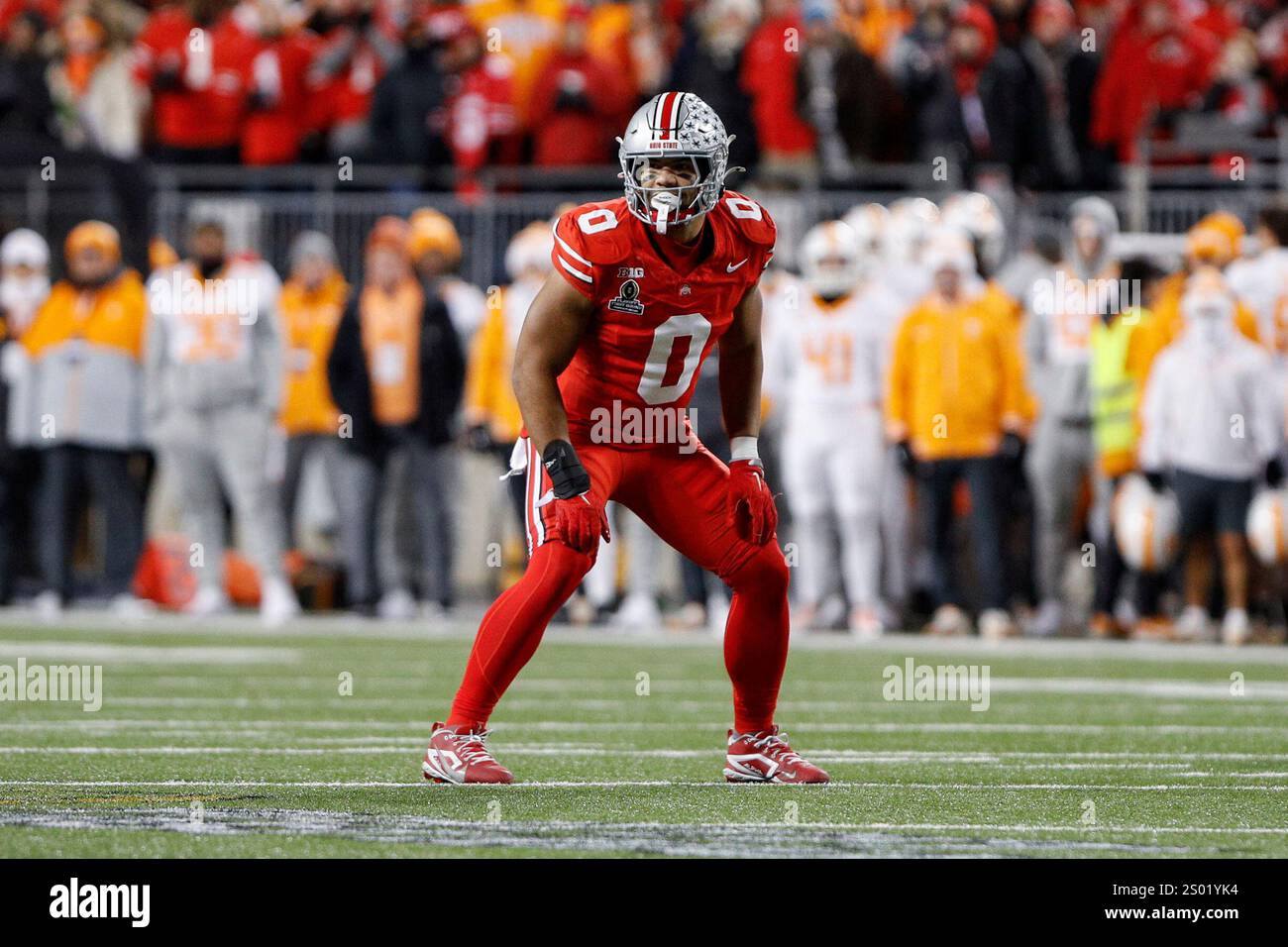 COLUMBUS, OH - DECEMBER 21: Ohio State Buckeyes linebacker Cody Simon ...