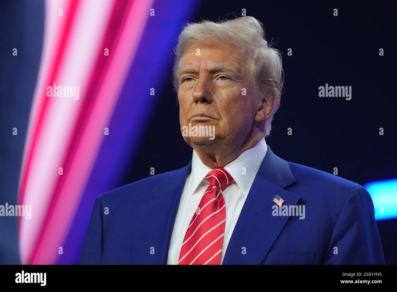 President-elect Donald Trump speaks at AmericaFest, Sunday, Dec. 22 ...