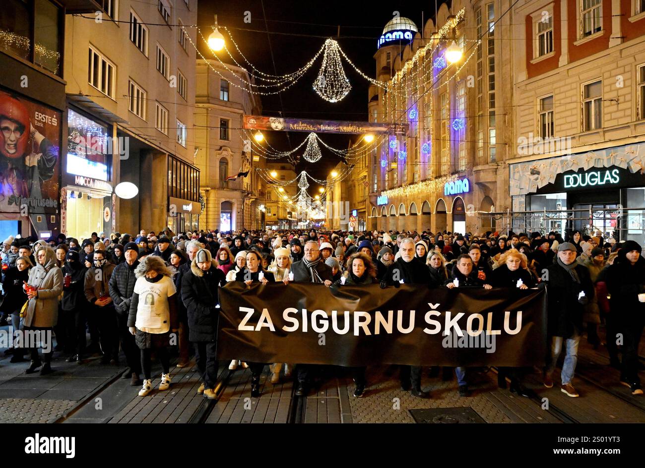 Croatia, Zagreb, 231224. On the occasion of the tragic event in Precko ...