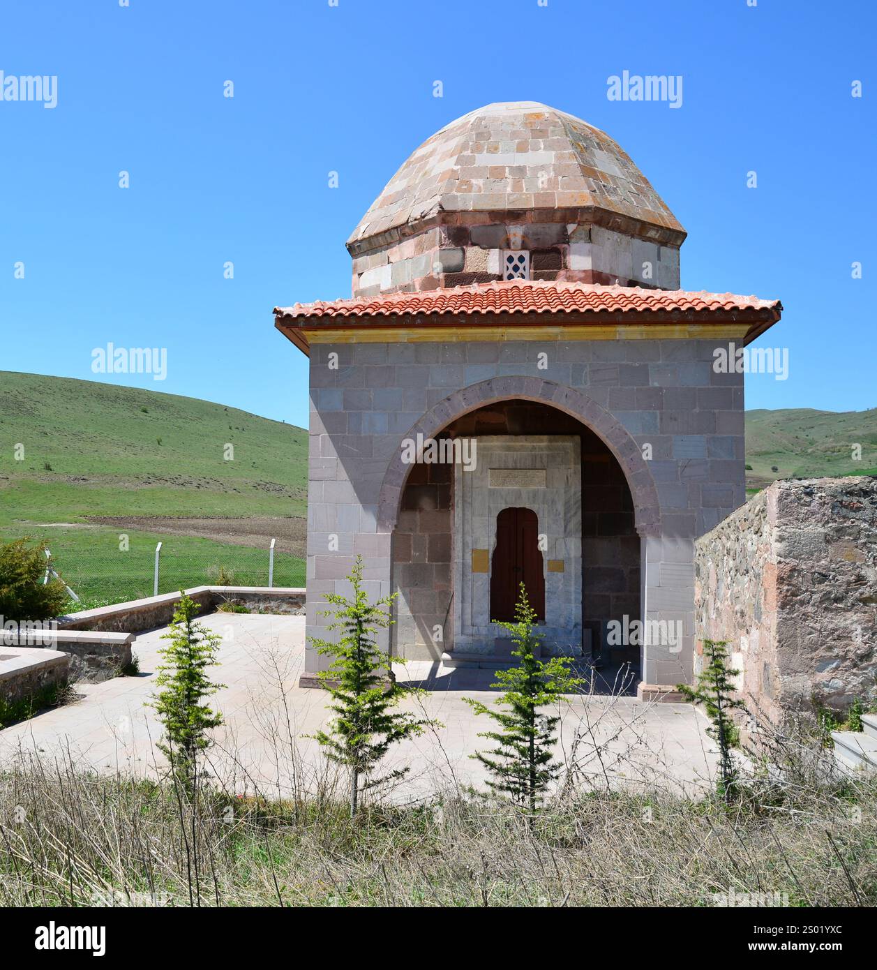 Haci Tugrul Baba Tomb, located in the countryside of the Turkish city ...